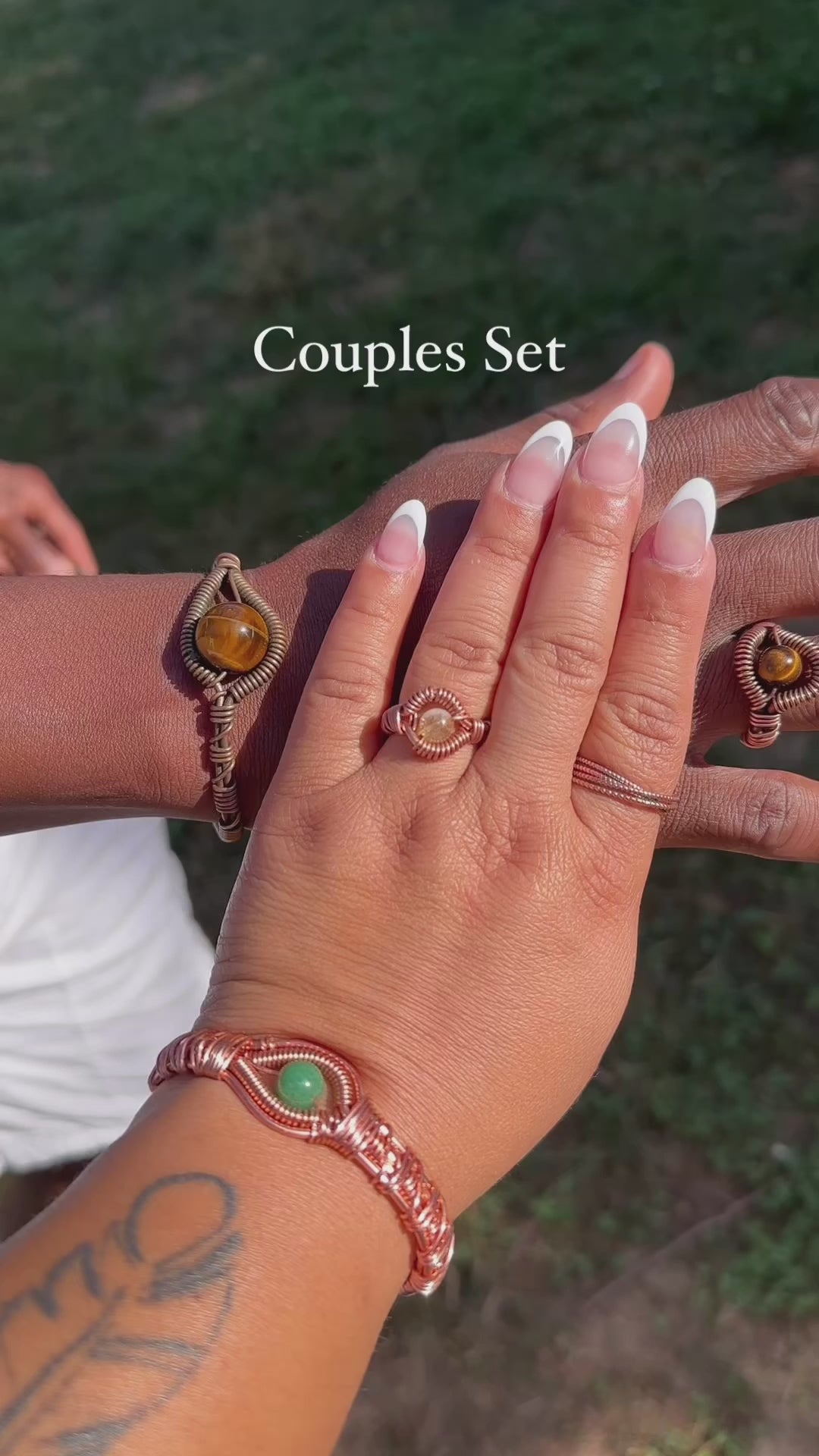 Custom Couples set ( pick you crystal at checkout ) – Copper Atlantis ...